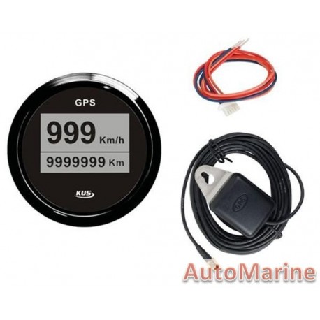 GPS Digital Speedometer with Antenna - 52mm - Black