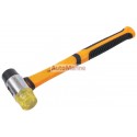 PVC 35mm Plastic Head Hammer with Rubber Mallet and Fibreglass Handle